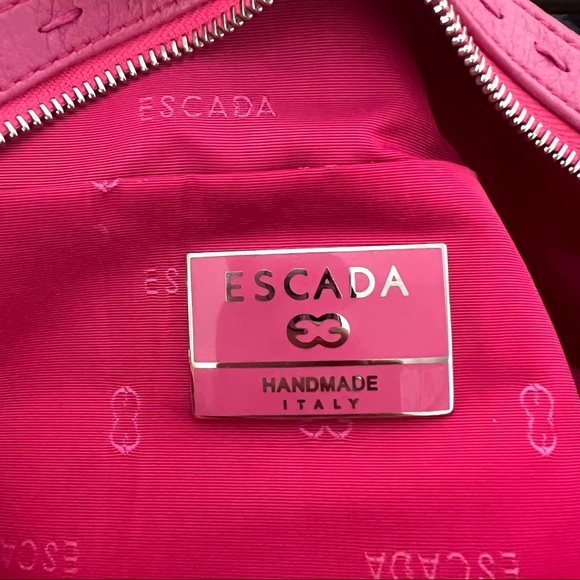 Escada | Bags | Escada Pink Textured Leather Shoulder Purse Nwot B3 ...